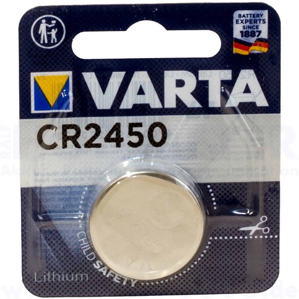 Varta Lithium CR-2450, CR2450 - 3V Knopfzelle | Hottmeyer Akkus ...